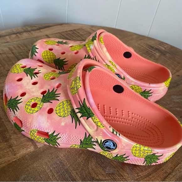 CROCS | Shoes | Crocs Classic Retro Resort Clog Pineapple Papaya Pink ...